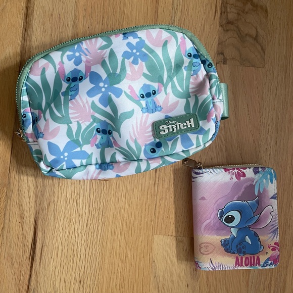 Disney | Accessories | Disney Stitch Kids Bag Set Green And Purple ...